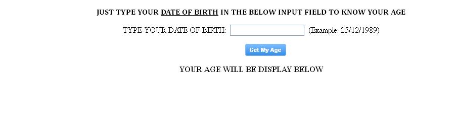 Find Your Age With Jquery Sourcecodester 